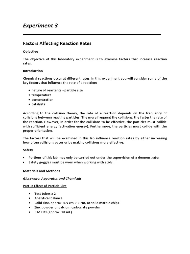 Experiment 3 Sem1 | PDF | Reaction Rate | Chemical Reactions