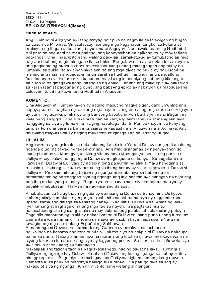 Fil 014 P3 Project | PDF