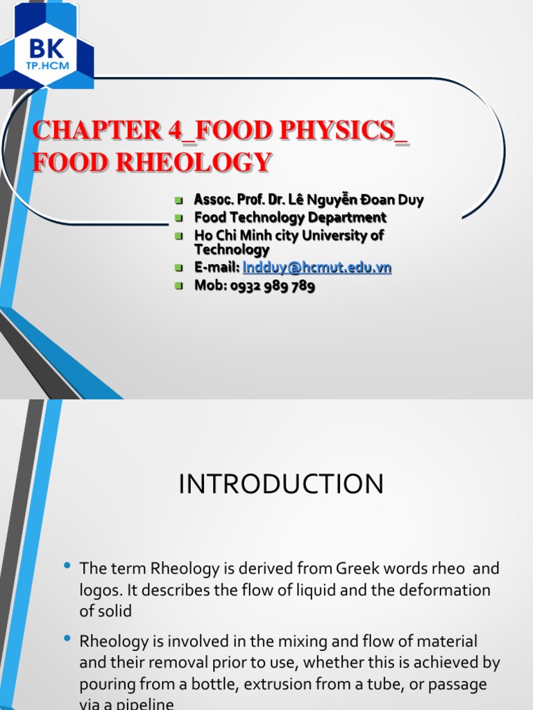 Food Rheology: Principles and Applications | PDF | Viscosity ...