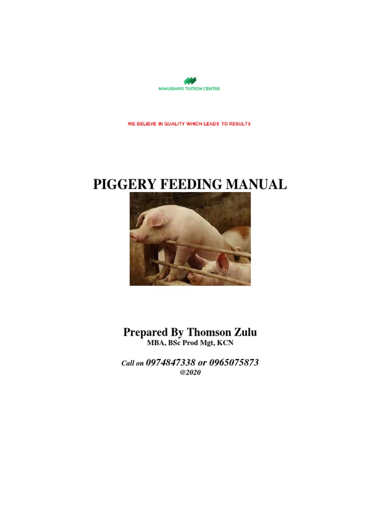 Piggery Feeding Manual | PDF | Domestic Pig | Flour