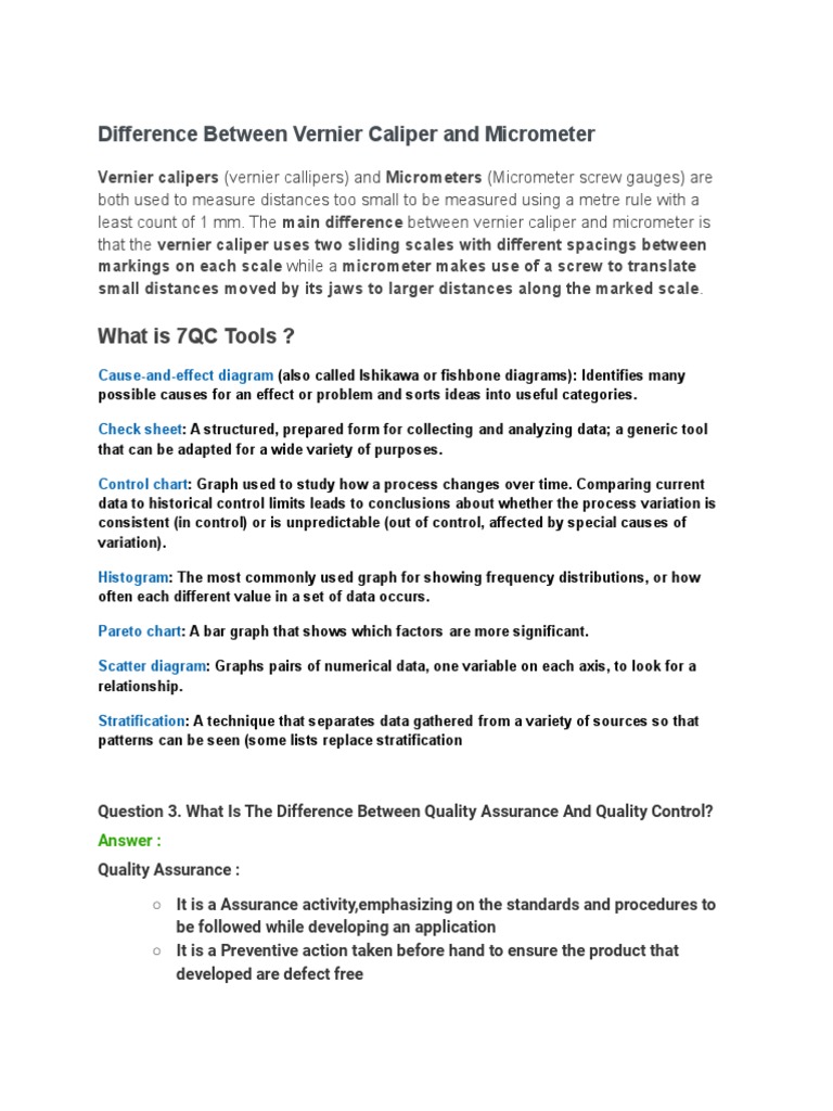 Quality Engineering Interview Questions For Mechanical Eng | PDF ...