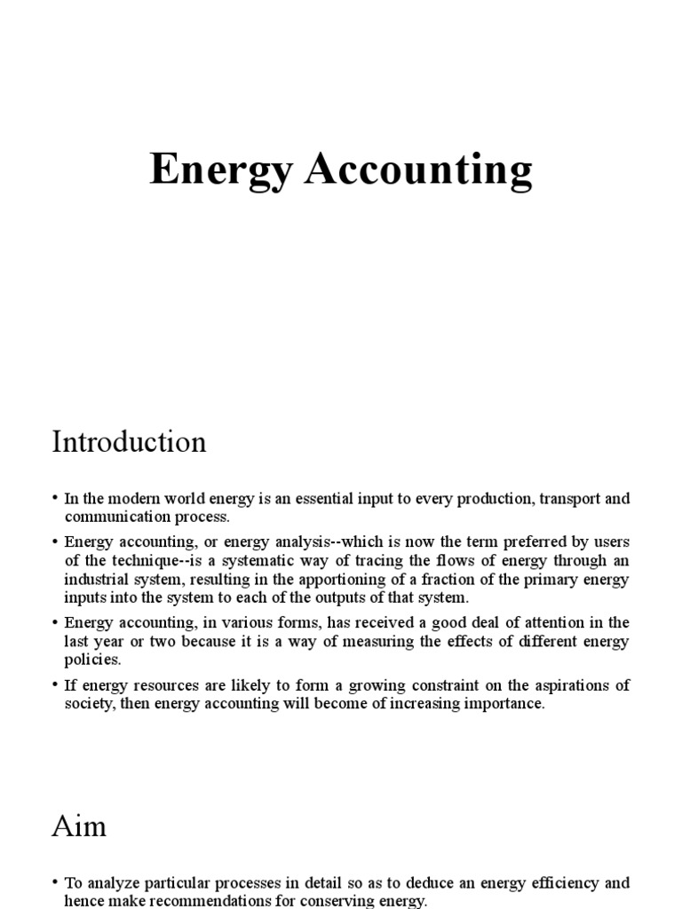 Energy Accounting | PDF | Life Cycle Assessment | Output (Economics)