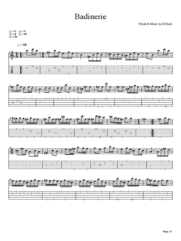 Bach, Johann Sebastian - Badinerie | PDF | Compositions | Public Domain ...