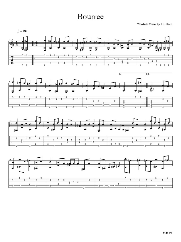 Bach, Johann Sebastian - Bourree | PDF
