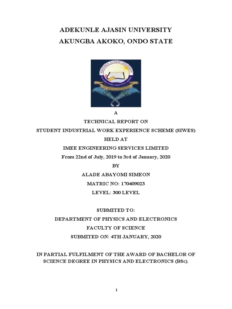 A Technical Report On Student Industrial | PDF | Electronic Component ...