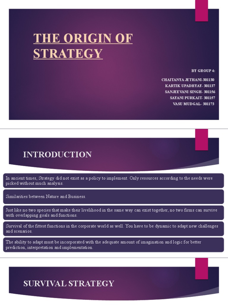 The Origin of Strategy (Presentation) | PDF | Competition | Marketing