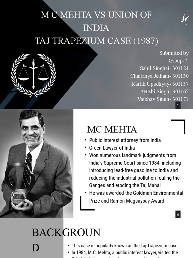 MC Mehta Vs Union of India (Taj Trapezium Case) | PDF | Natural ...