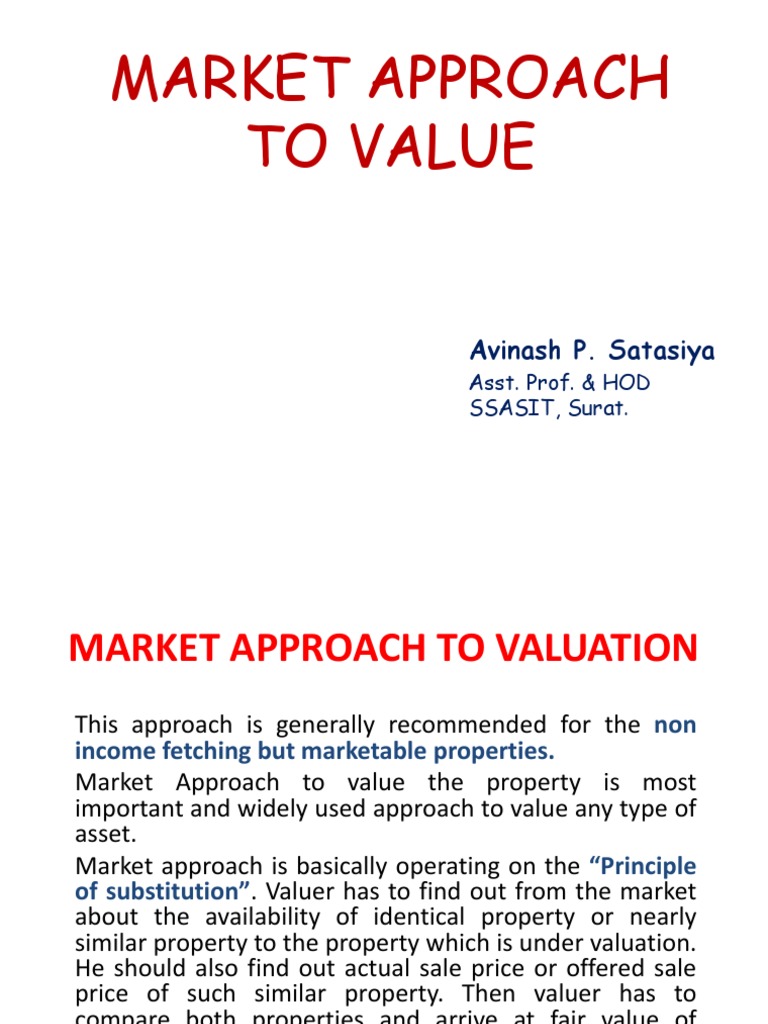 Market Approach To Valuation | PDF | Real Estate Appraisal | Valuation ...