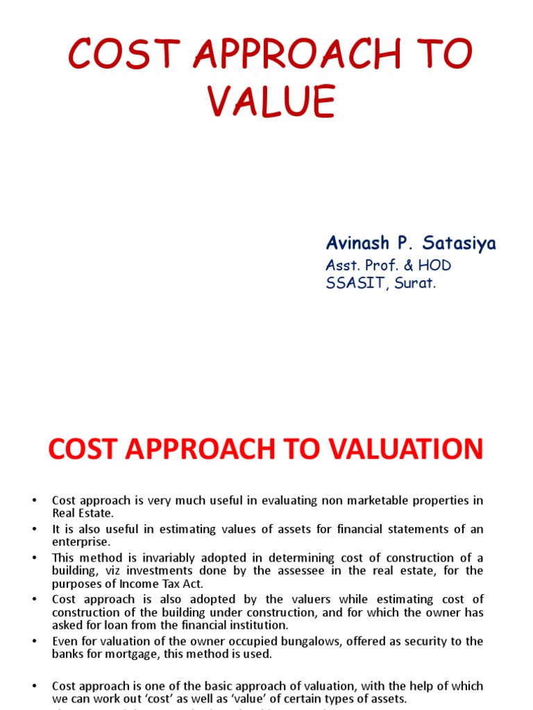 Cost Approach To Valuation | PDF | Depreciation | Economies