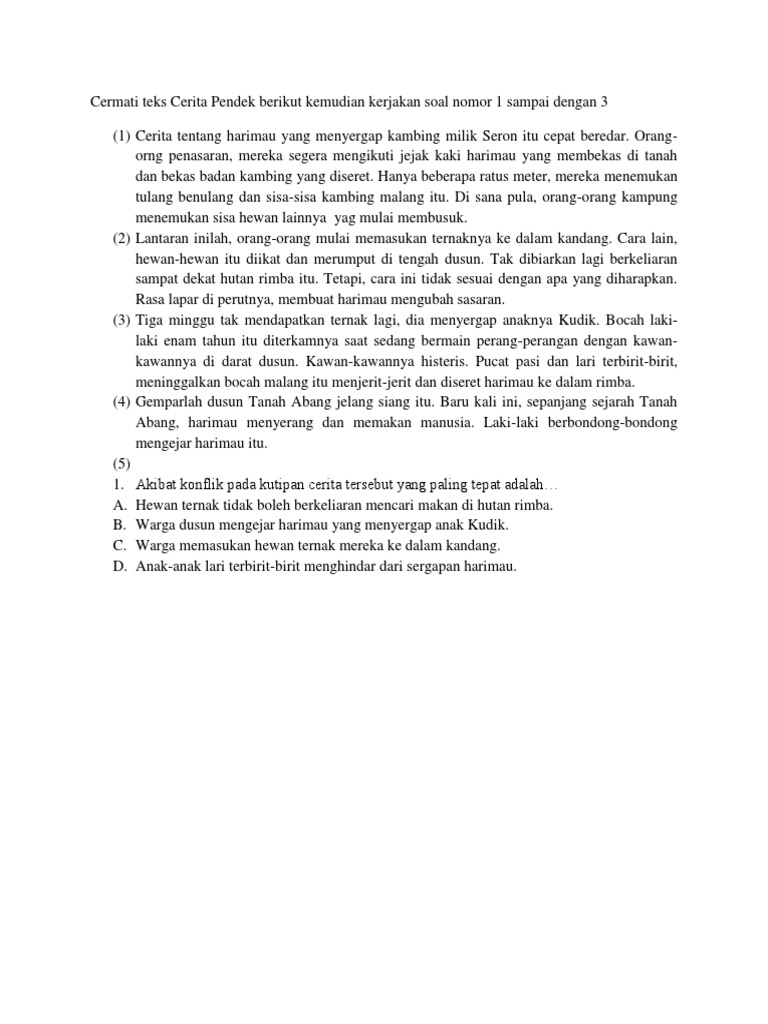 Soal Cerpen C4 | PDF | Fiksi Misteri, Thriller, & Kejahatan