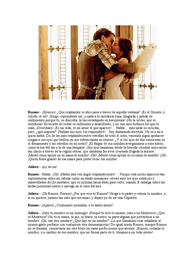 Romeo y Julieta. Escena Del Balcón. | PDF | Romeo y Julieta | Amor
