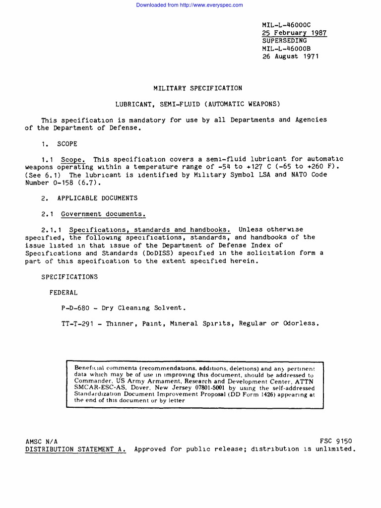 MIL-L-46000 Specification Overview | PDF