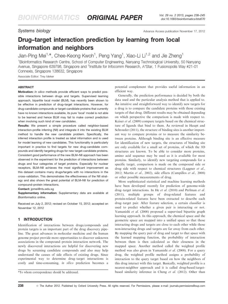 Bioinformatics: Original Paper | PDF | Bioinformatics | Proteins