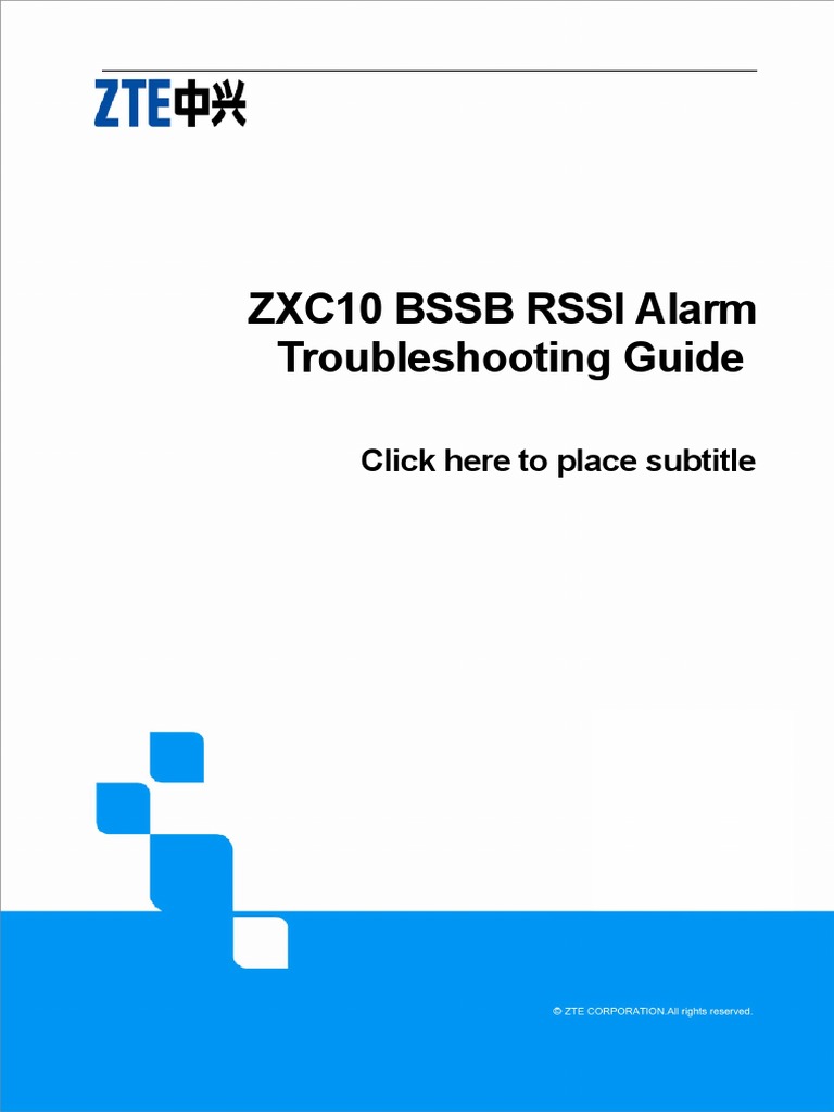 ZXC10 BSSB RSSI Alarm Troubleshooting Guide R1 1 | PDF | Electromagnetic Interference ...