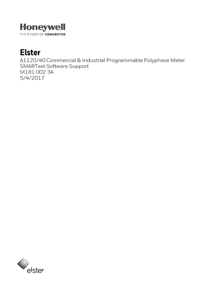 Honeywell Elster A1140 Smartset Manual | PDF | Computer Engineering | Computer Architecture
