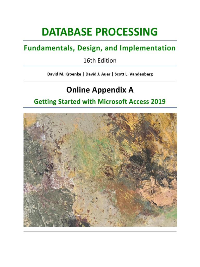 Database Processing - Edition16-Appendix-A | PDF | Microsoft Access ...