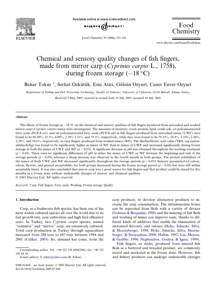 Food Chemistry: Bahar Tokur, Serhat Ozku Tu K, Esin Atici, Gu Lsu N ...