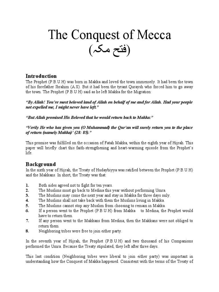 The Conquest of Mecca | PDF | Muhammad | Abrahamic Religions