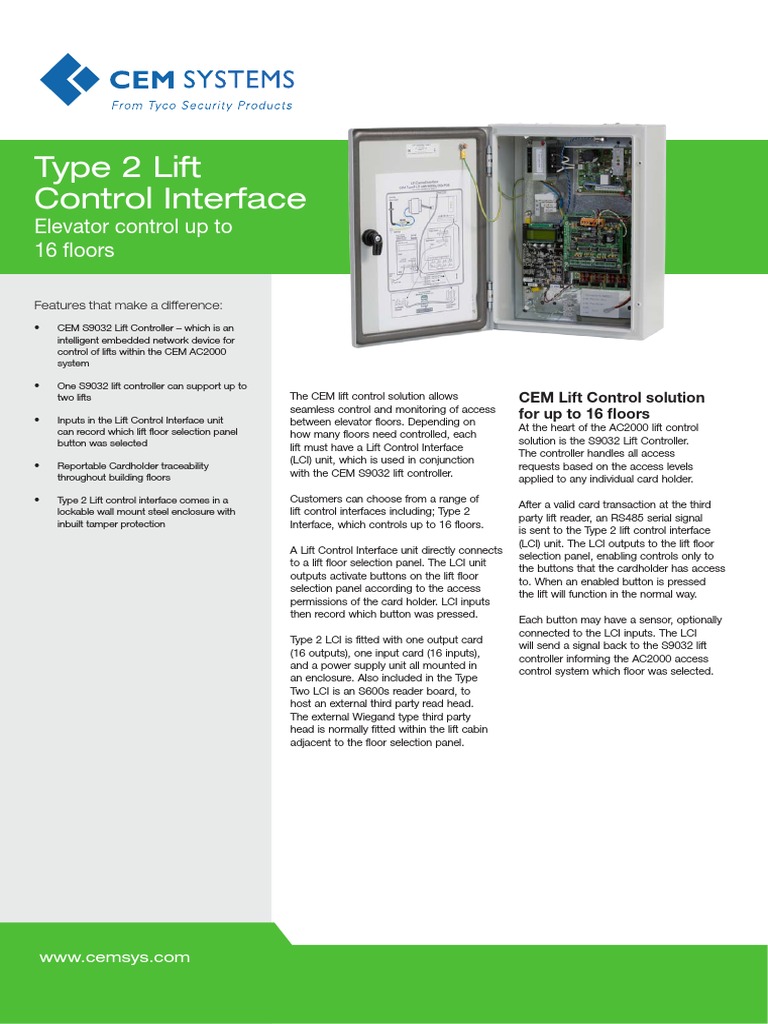 Type 2 Lift Control Interface: Elevator Control Up To 16 Floors | PDF ...