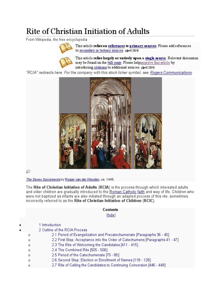 Rite of Christian Initiation of Adults | PDF | Mass (Liturgy) | Baptism