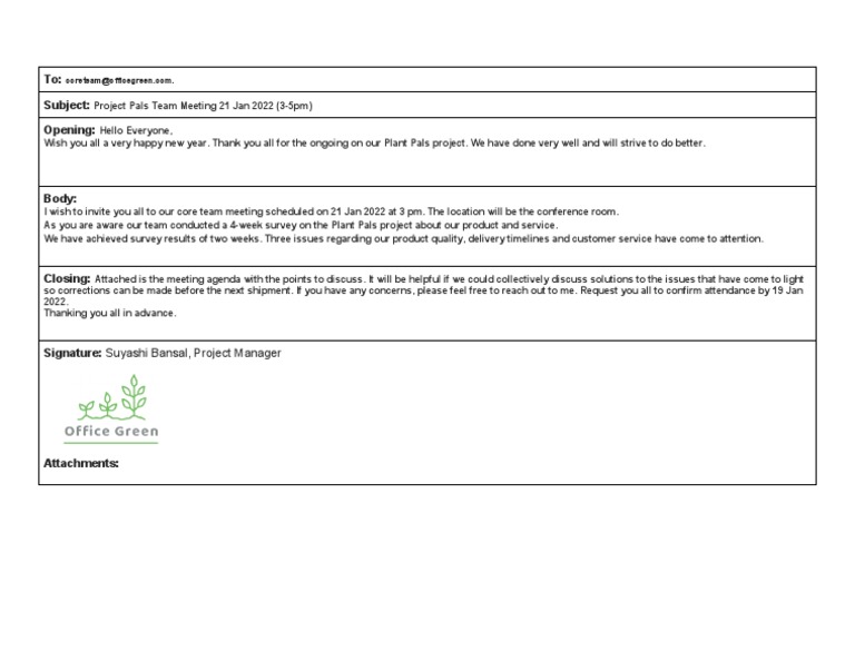 Activity Template - Invitation Email | PDF