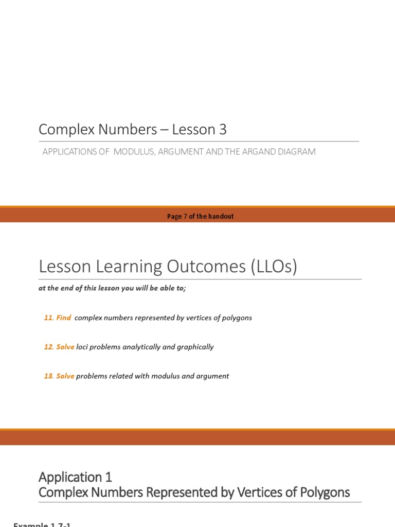 Complex Numbers: Modulus & Argand Diagram | PDF | Complex Number ...