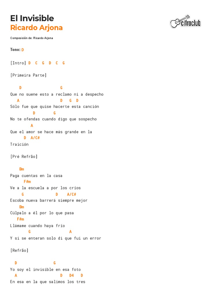 El Invisible - Ricardo Arjona | PDF
