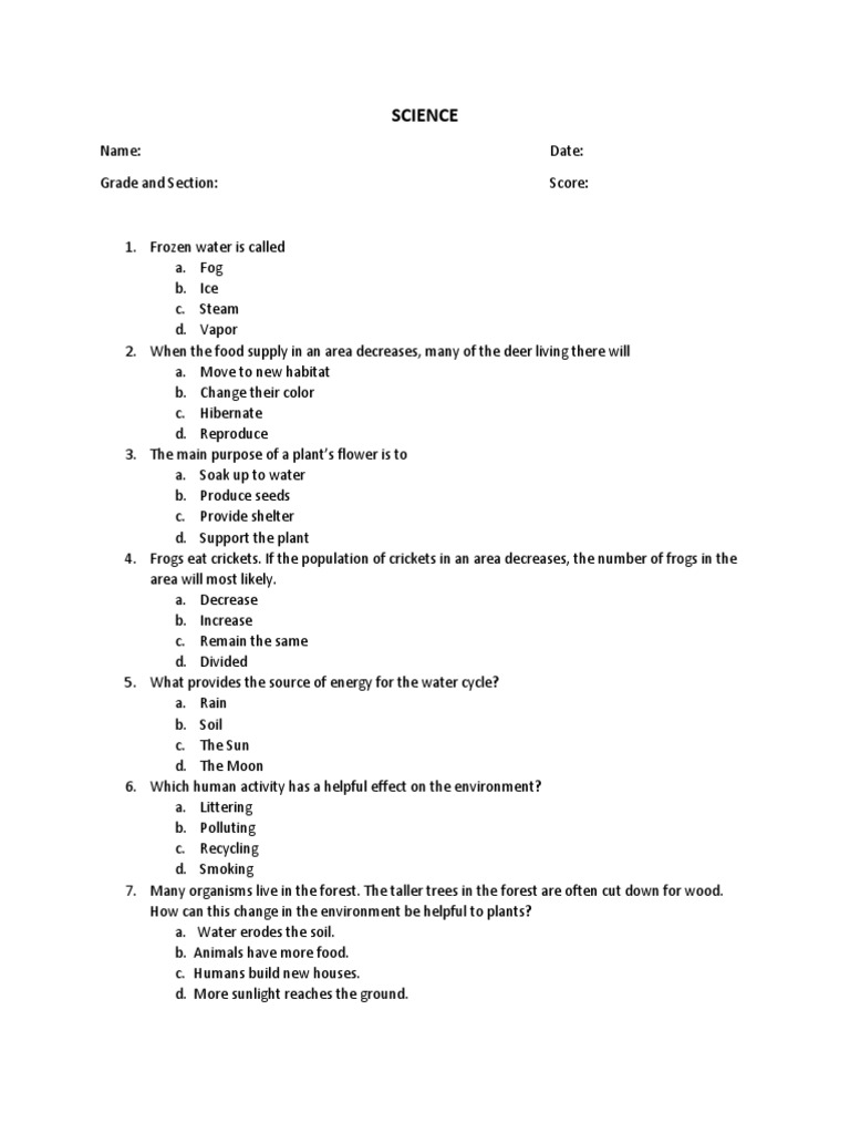 Test Construction Multiple Choice Test | PDF | Water | Planets