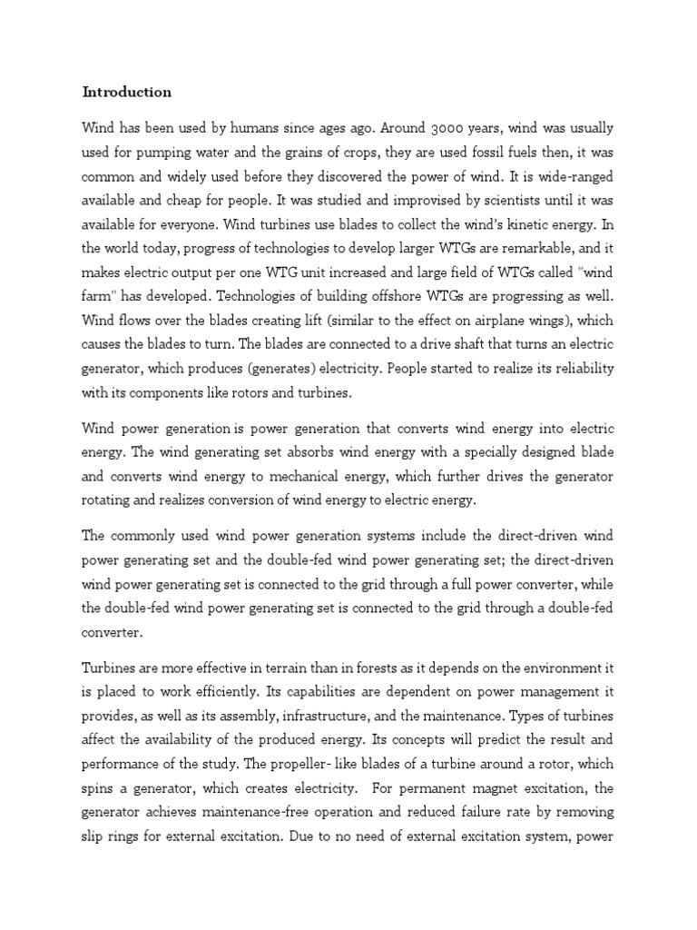 Capstone | PDF | Wind Power | Electric Generator