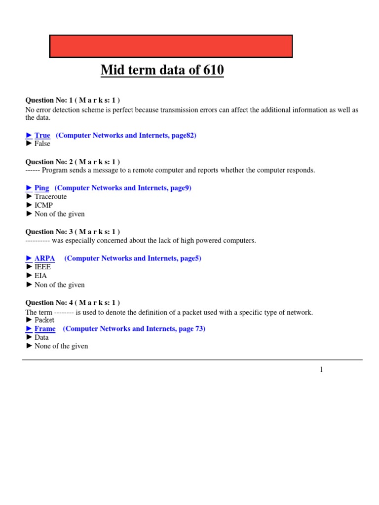 Cs610 - Solved Mcqs | PDF | Internet Protocol Suite | Computer Network Cs610 - Solved Mcqs | PDF | Internet Protocol Suite | Computer Network