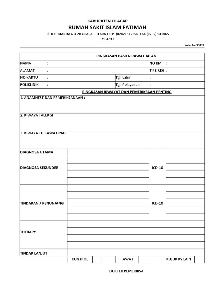 Form Riwayat Pasien | PDF