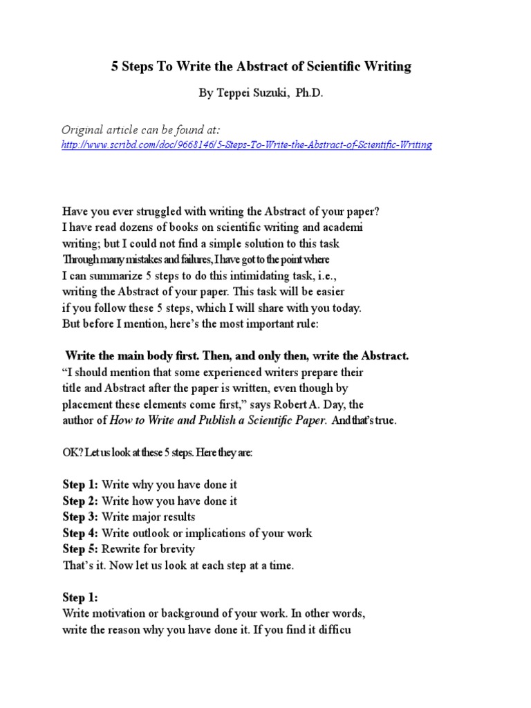 Writing Scientific Abstract | PDF | Science | Communication