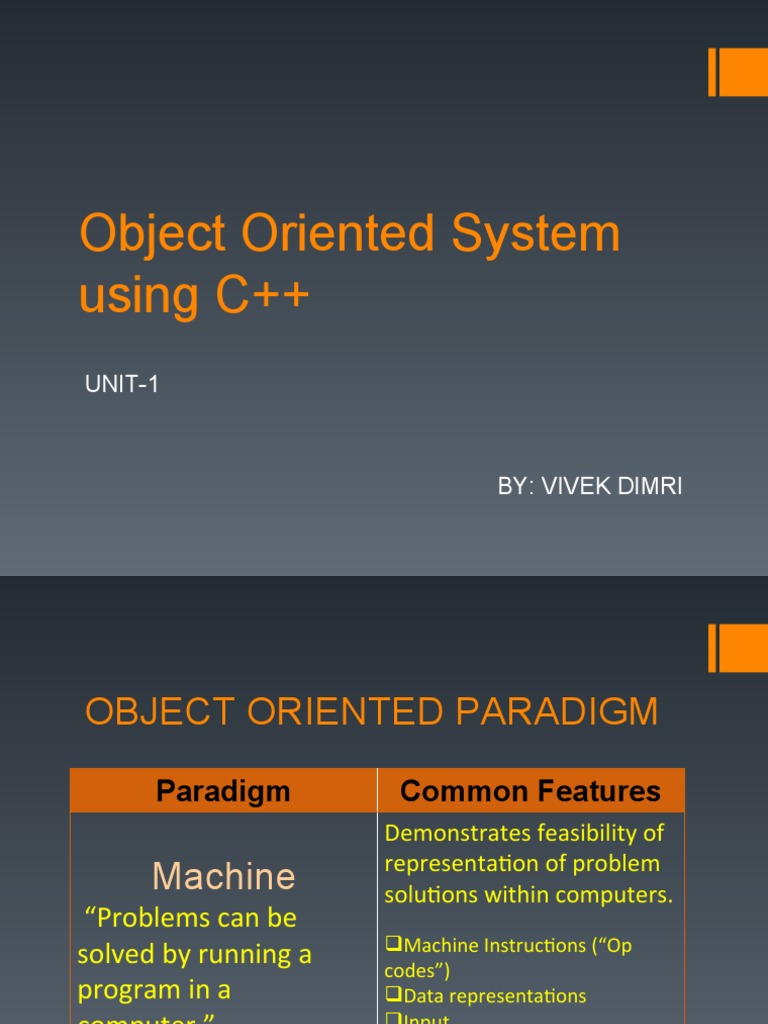 Object Oriented System Using C++: UNIT-1 | Download Free PDF | Information Technology Management ...