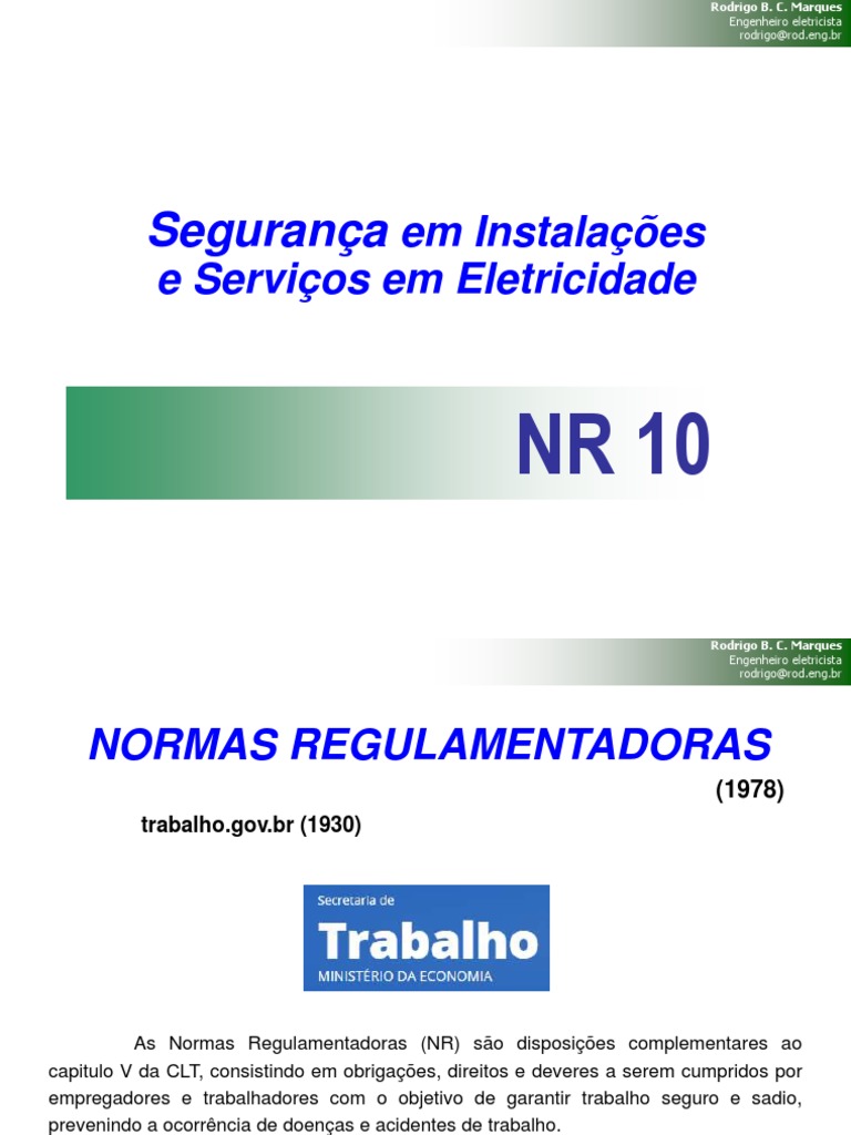 Requisitos de segurança em instalações e serviços de eletricidade ...