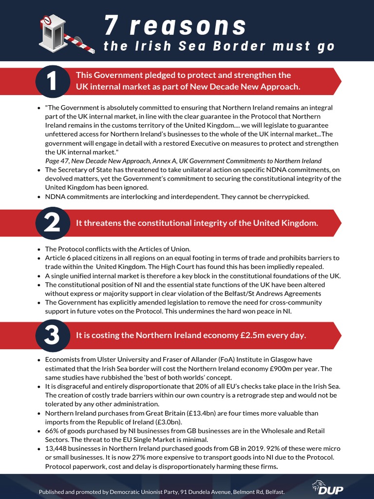 7 Reasons The Irish Sea Border Must Go | PDF | Northern Ireland ...