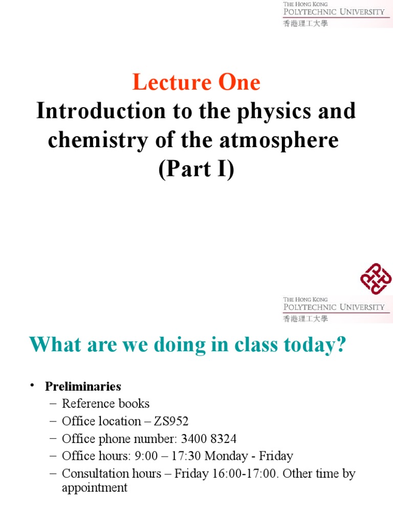 Lecture 1 - Introduction To The Atmosphere (Part I) - Web | PDF ...