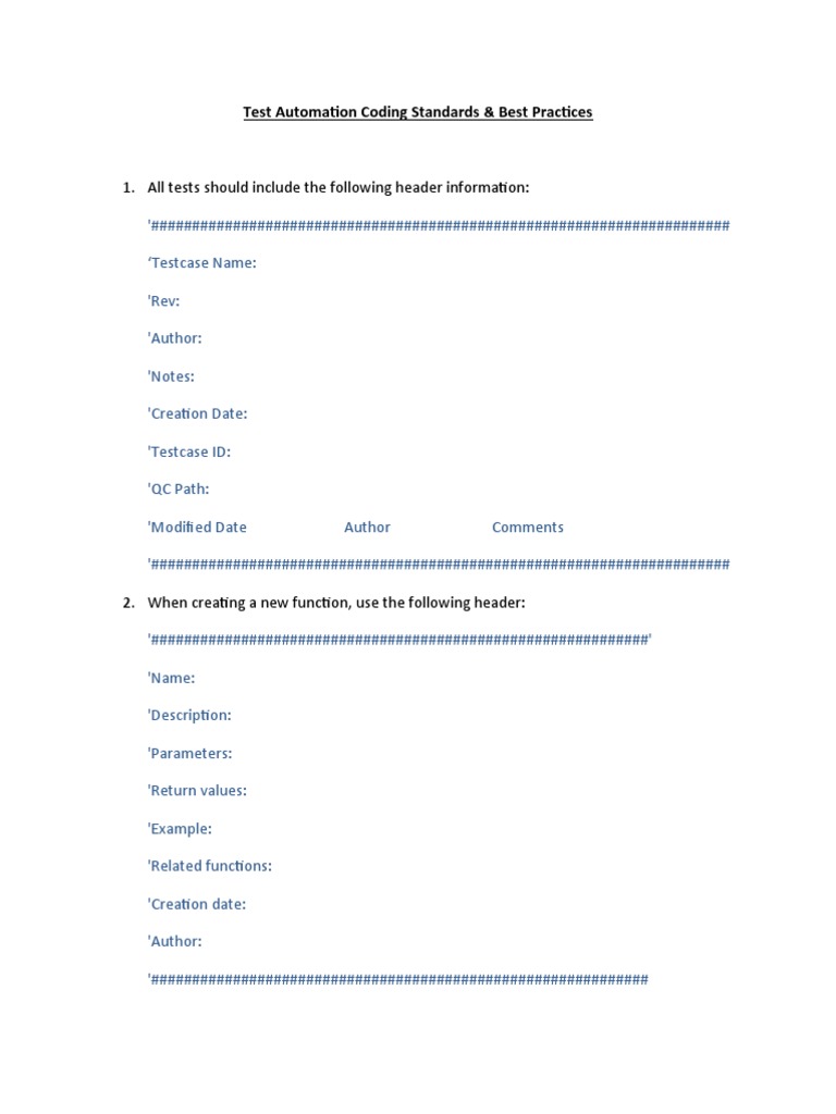 Qtp Framework Guidelines Pdf Parameter Computer Programming Computer Programming