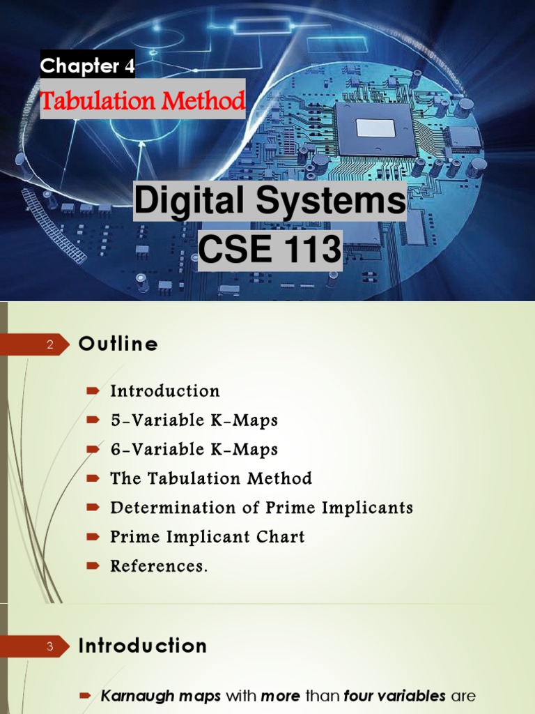 Ch4 - Tabulation Method | PDF | Mathematical Logic | Teaching Mathematics