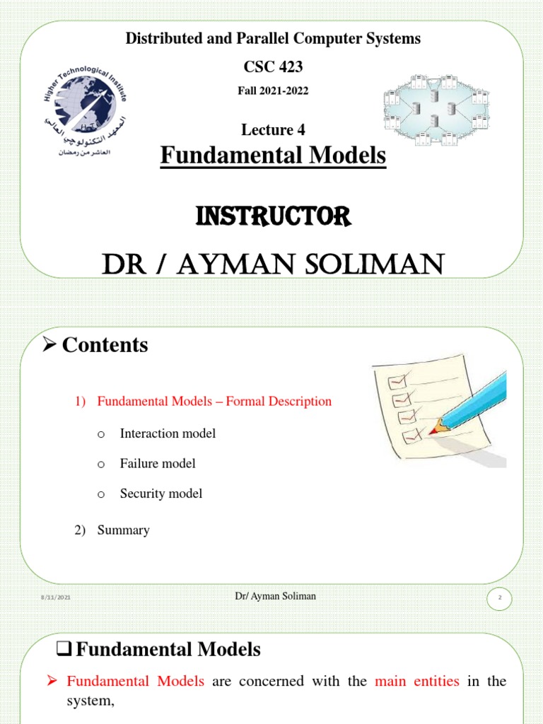 Fundamental Models: Instructor DR / Ayman Soliman | PDF | Distributed Computing | Client–Server ...