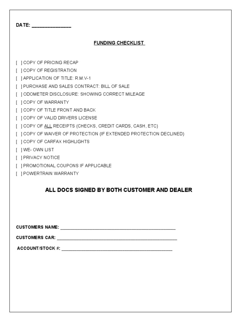 Funding Checklist | PDF