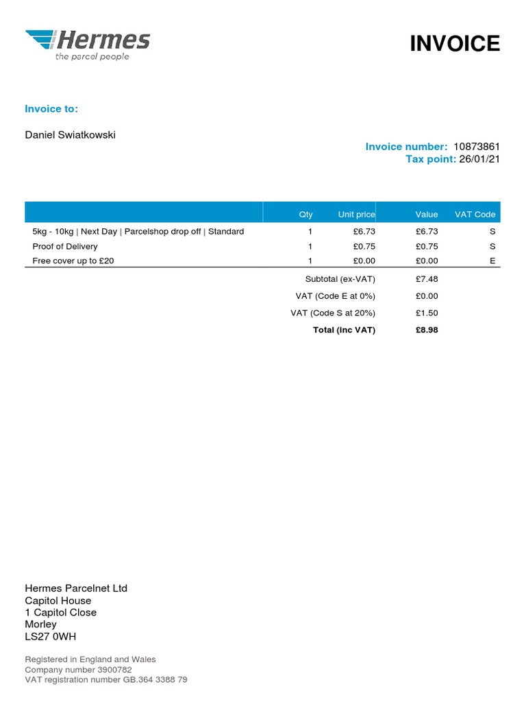 Hermes Invoice 10873861 | PDF