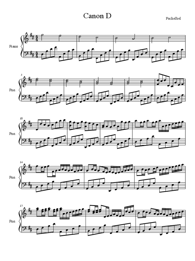 Pachelbel Canon in D Easy Version | PDF | Pachelbel's Canon | Harmony