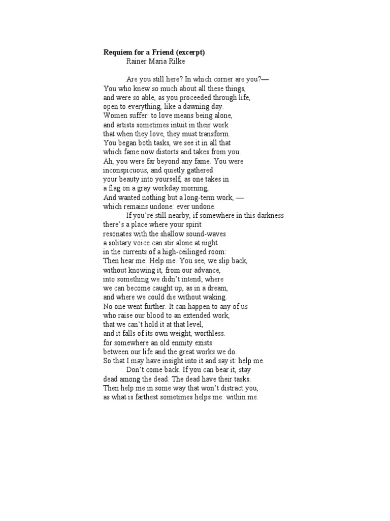 Requiem For A Friend (Excerpt) | PDF
