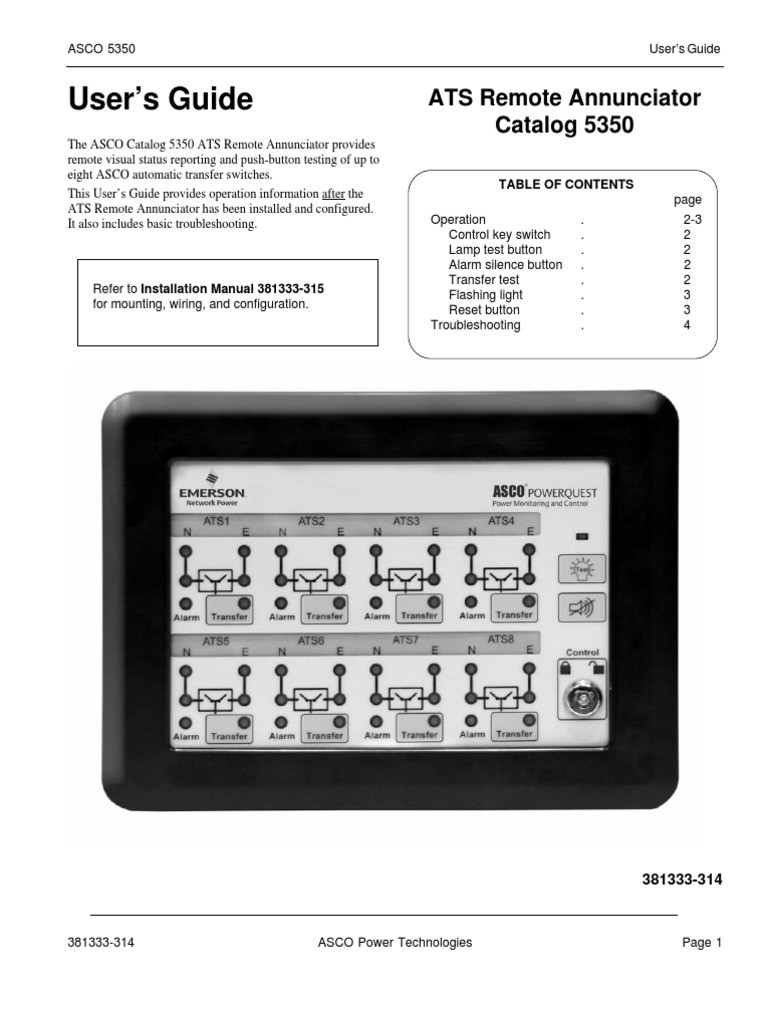 ASCO 5350 User's Guide | PDF | Switch | Booting