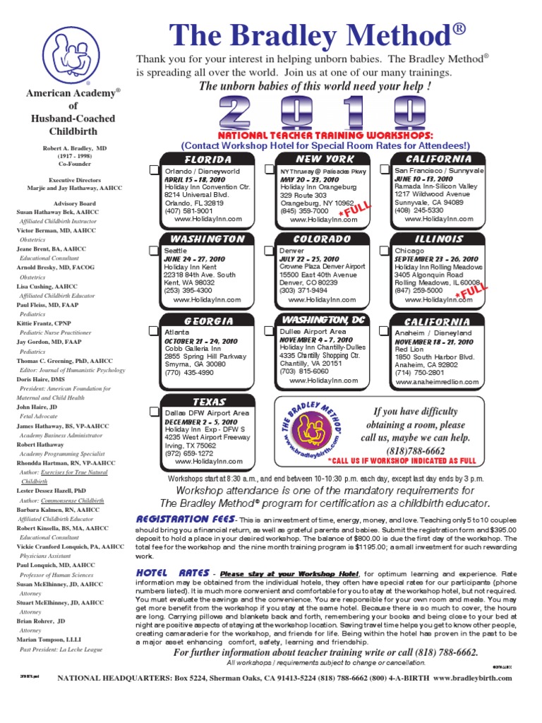 Bradley Method Teacher Training | PDF | Doula | Teachers