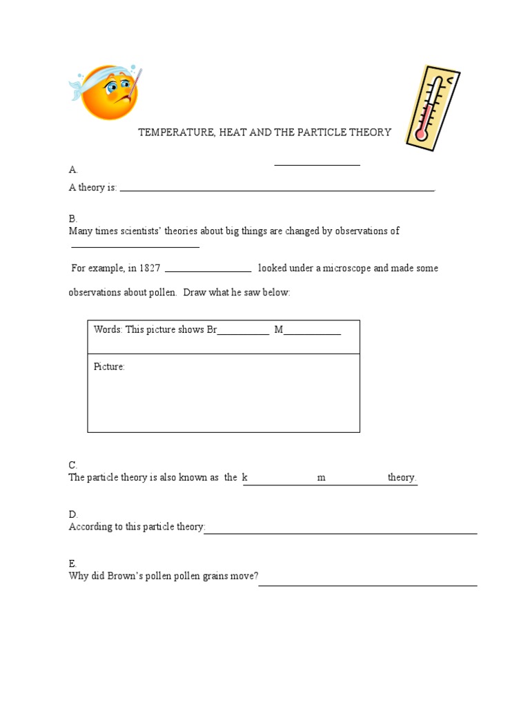 Temperature - Heat - Particle - Theory Cloze | PDF