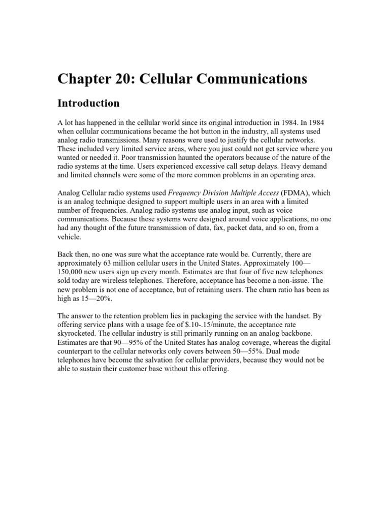Chapter 20: Cellular Communications | PDF | Cellular Network | Antenna ...