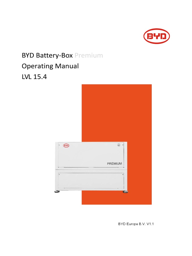 BYD Battery-Box Operating Manual LVL 15.4: Premium | PDF | Electrical ...