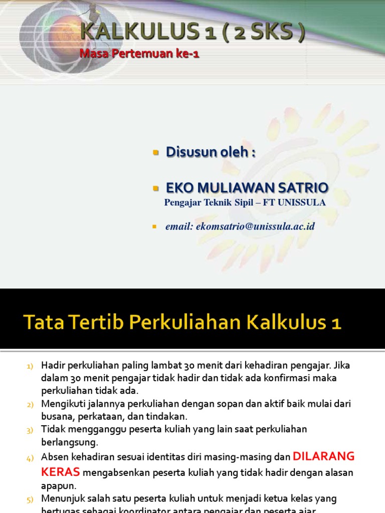 Kalkulus 1 Semester Ganjil (2020-2021) | PDF | Metode & Bahan Ajar ...