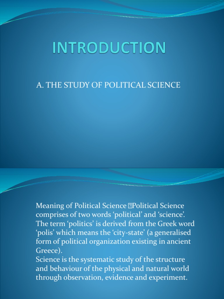 Introduction To Political Science | PDF | Science | Political Science